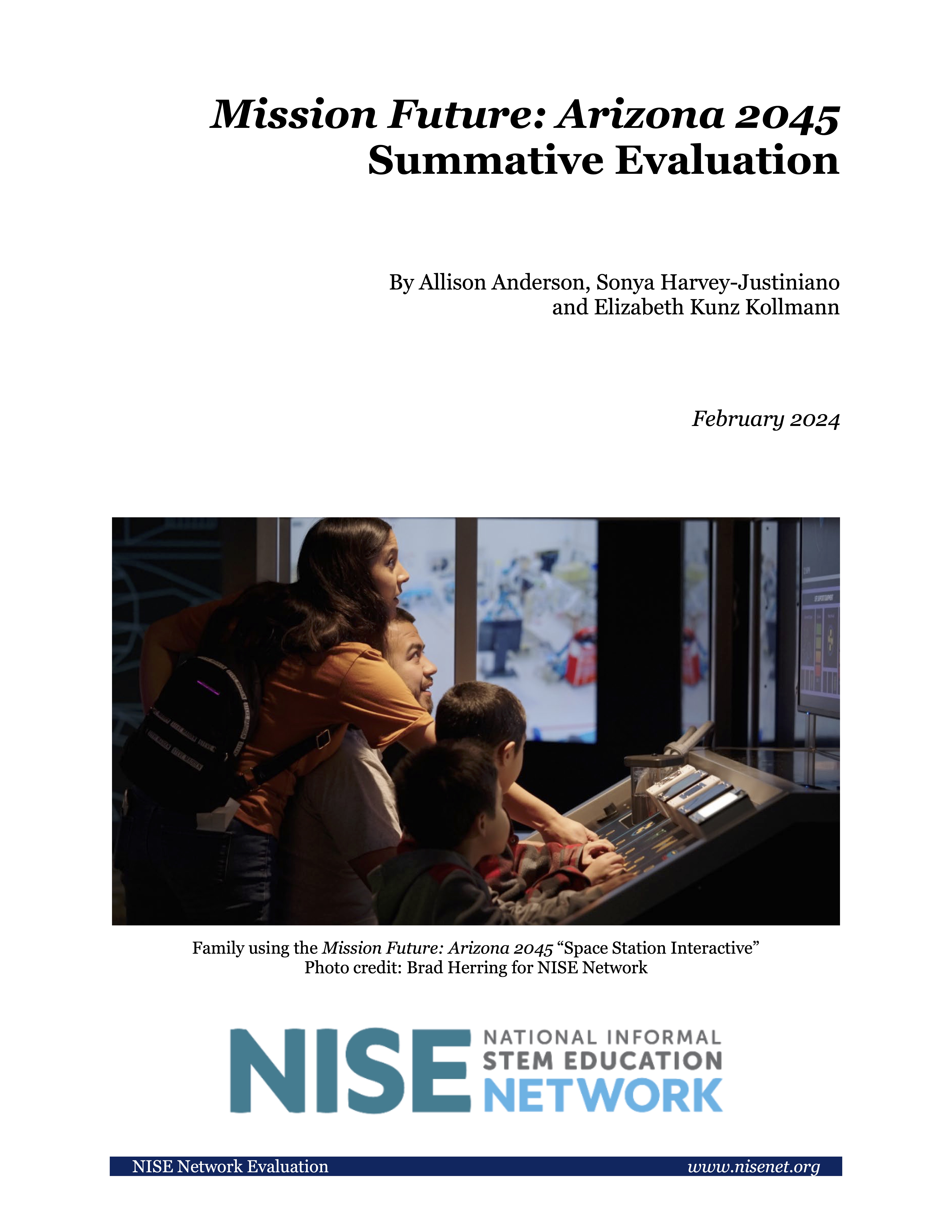 Summative Evaluation of the Mission Future exhibition (2024) | NISE Network